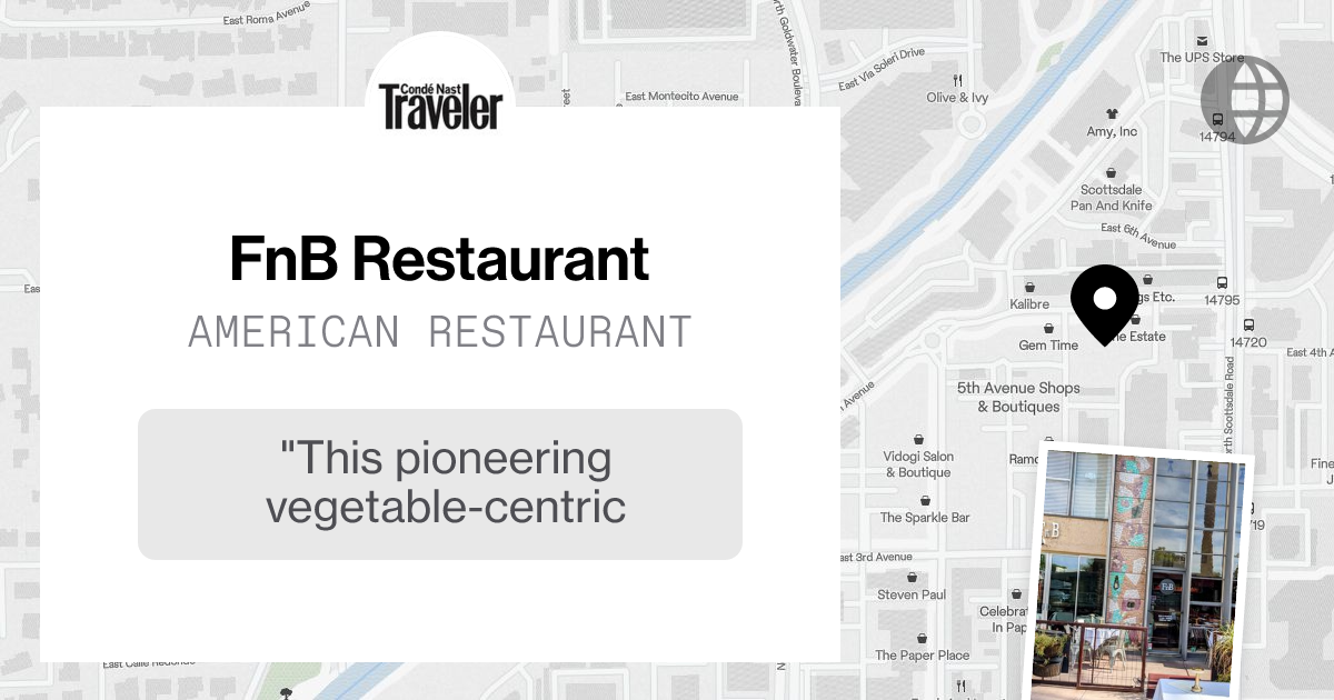 FnB Restaurant shared by @cntraveler says: ""This pioneering vegetable ...