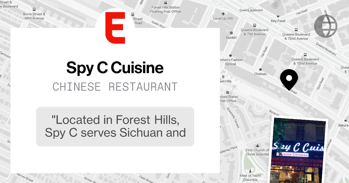 Spy C Cuisine shared by @eater says: ""In their restaurants — one in ...