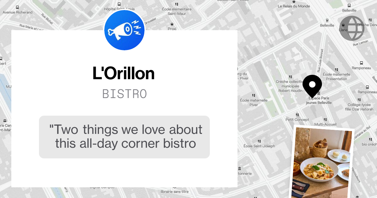 L'Orillon shared by @infatuation on Postcard