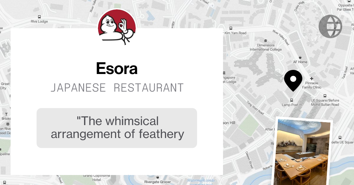Esora shared by @michelinguide says: ""The whimsical arrangement of ...