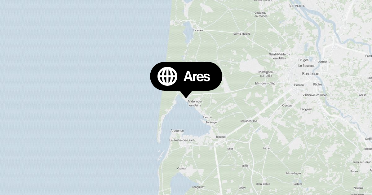 Ares, France on Postcard