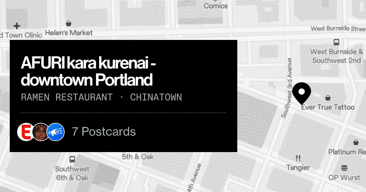 AFURI kara kurenai - downtown Portland on Postcard