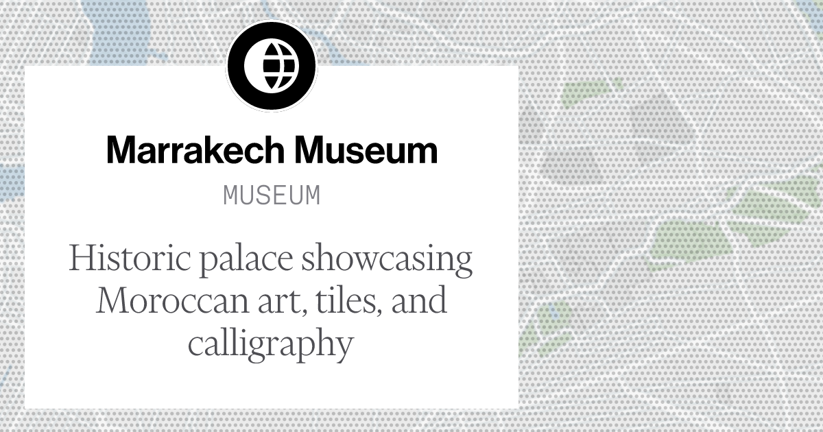 Marrakech Museum on Postcard