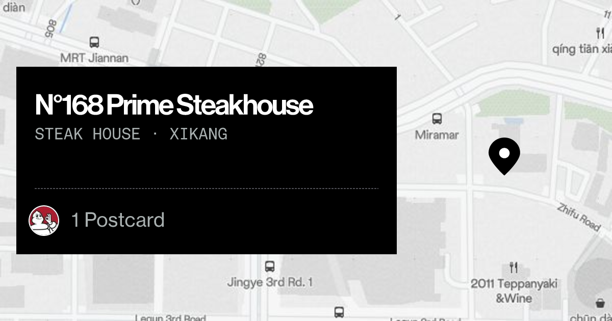 N°168 Prime Steakhouse on Postcard