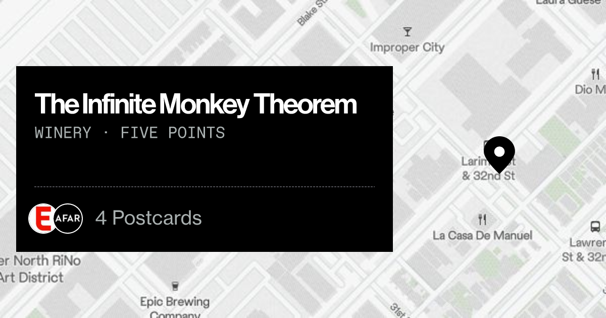 The Infinite Monkey Theorem on Postcard